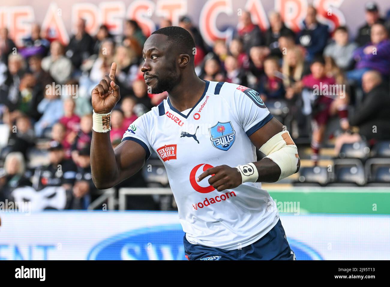Madosh Tambwe of Vodacom Bulls celebrates his try Stock Photo - Alamy