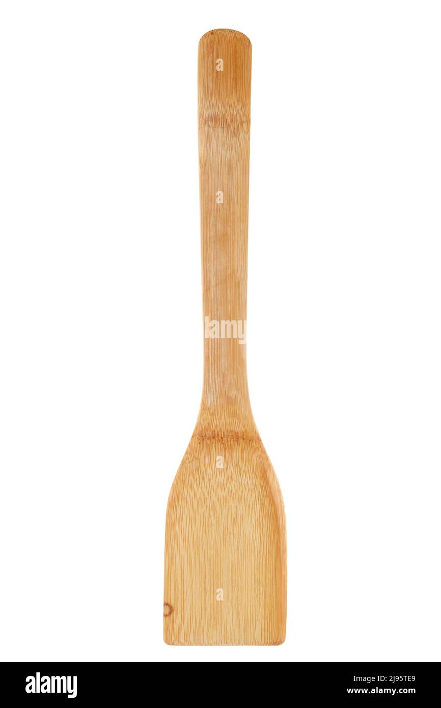 Wooden kitchen spatula isolated on white background with clipping path ...