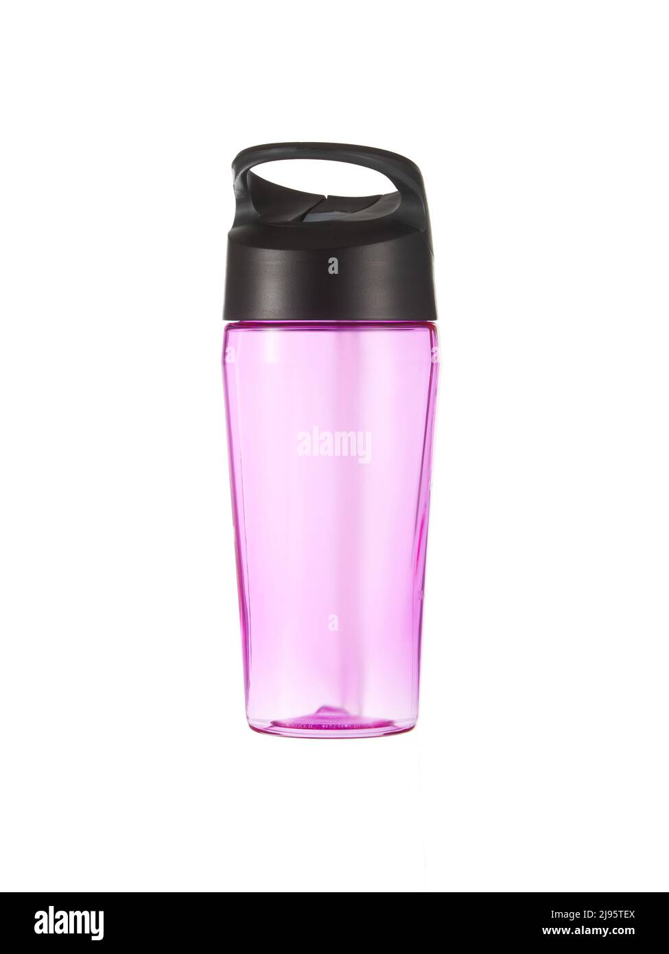 Pink sport plastic water bottle isolated on white background. Reusable ...