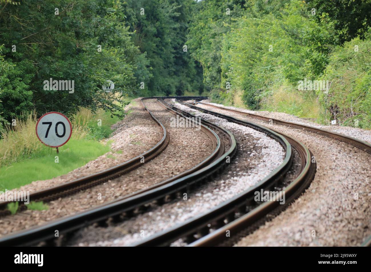 Curved Railway Tracks in the United Kingdom Stock Photo - Alamy