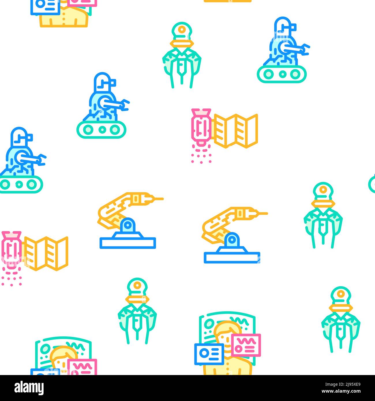 Stem Engineer Process And Science Icons Set Vector Stock Vector Image ...