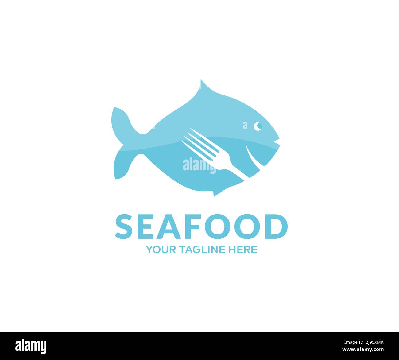 One fresh fish or seafood logo design. Food menu, fresh fish vector ...