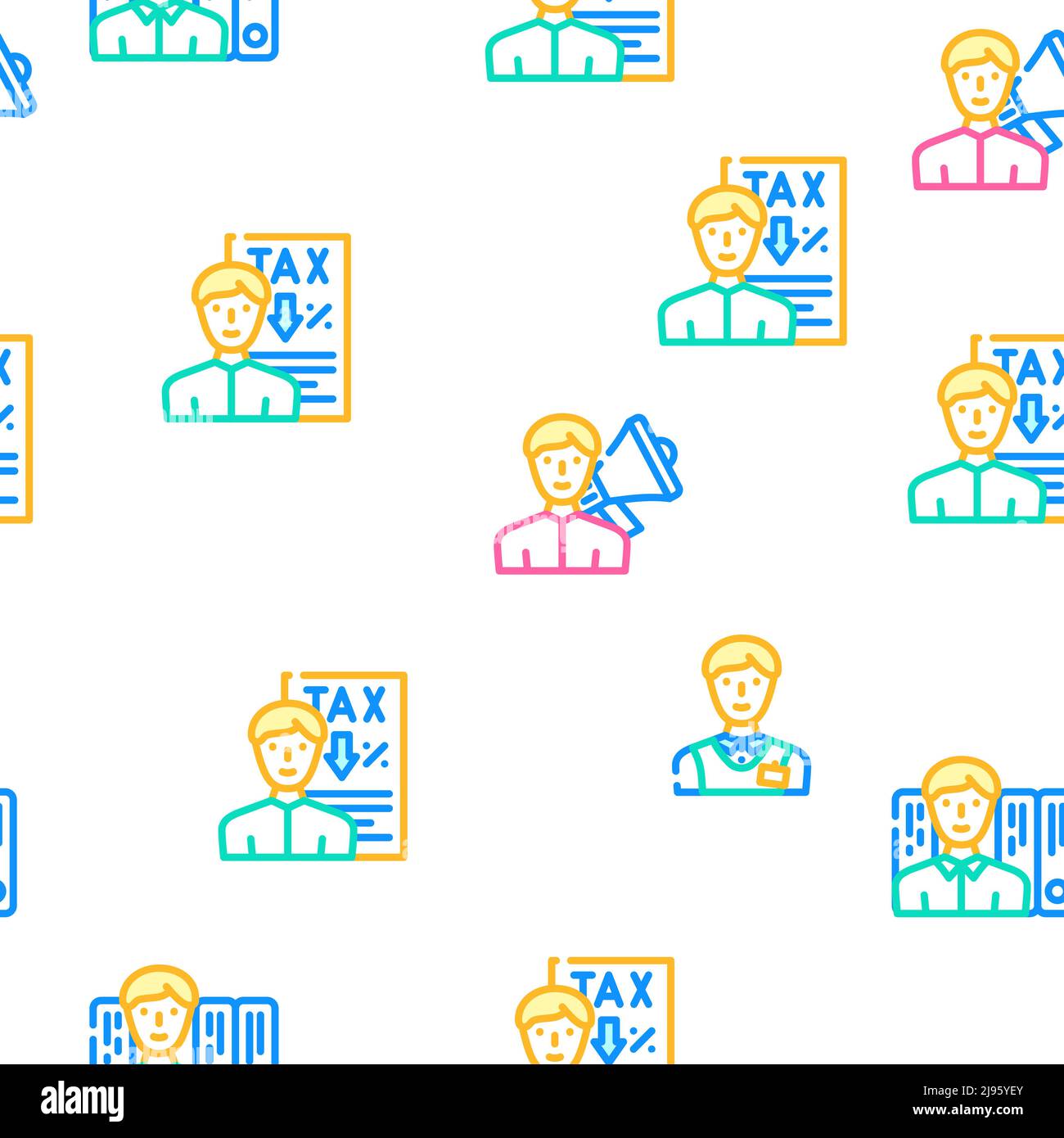 Salesman Business Occupation Icons Set Vector Stock Vector Image & Art ...