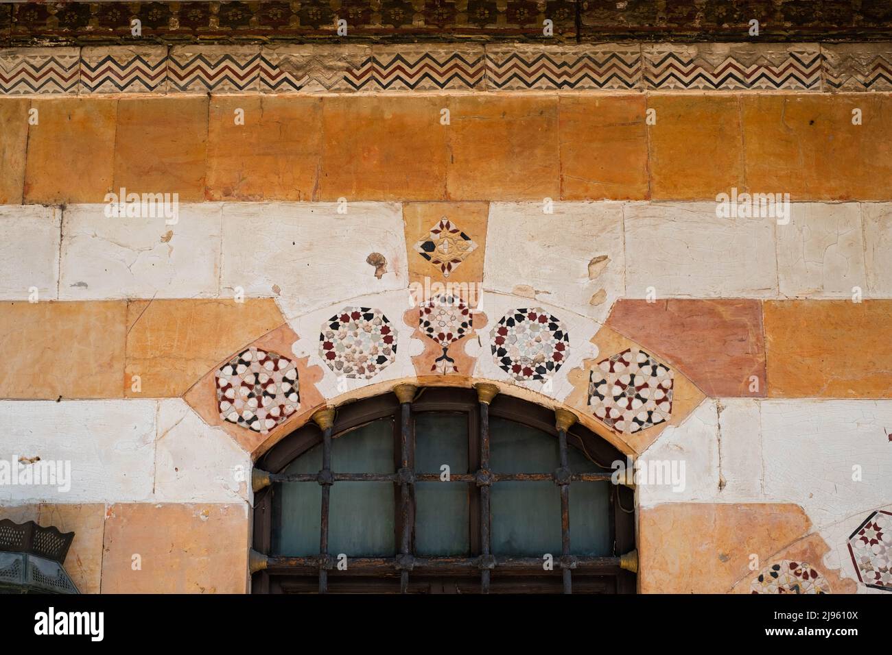 Damascus, Syria -May, 2022: Mosaic decoration detail in historical ...