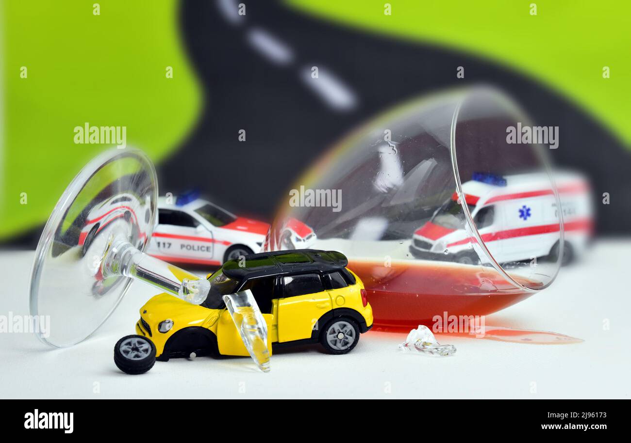 drunk driver toy car accident Stock Photo - Alamy