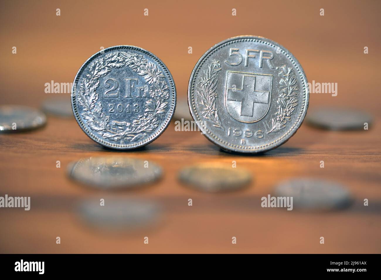 swiss money coins Stock Photo - Alamy