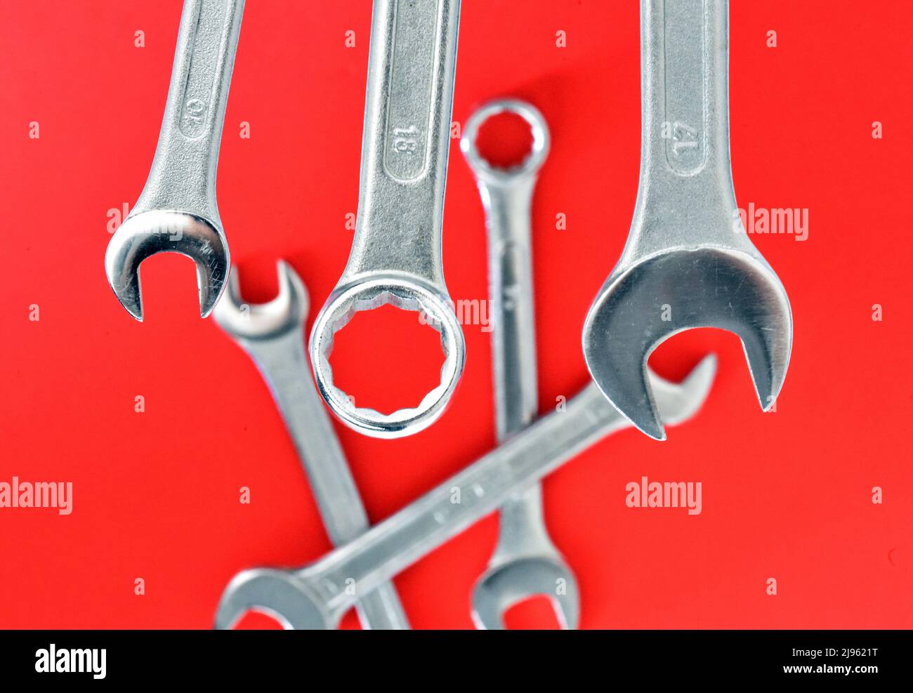 metal spanner wrench tools Stock Photo - Alamy