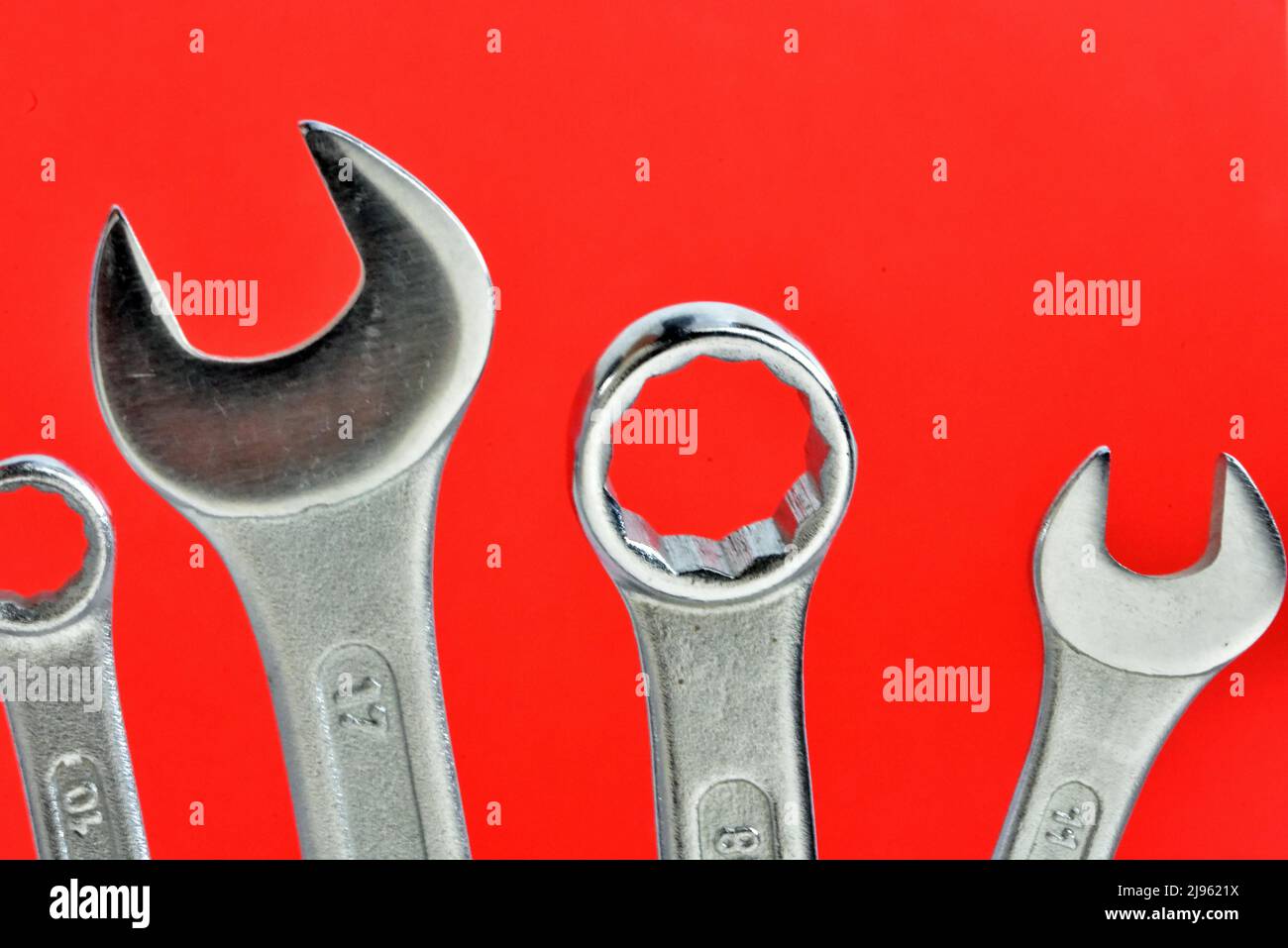 metal spanner wrench tools Stock Photo - Alamy