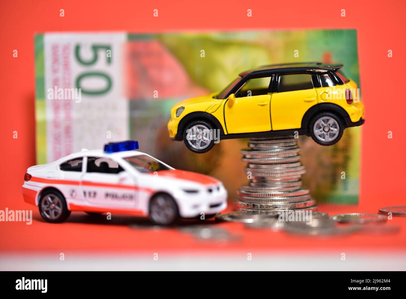 traffic contravention police toy car Stock Photo - Alamy