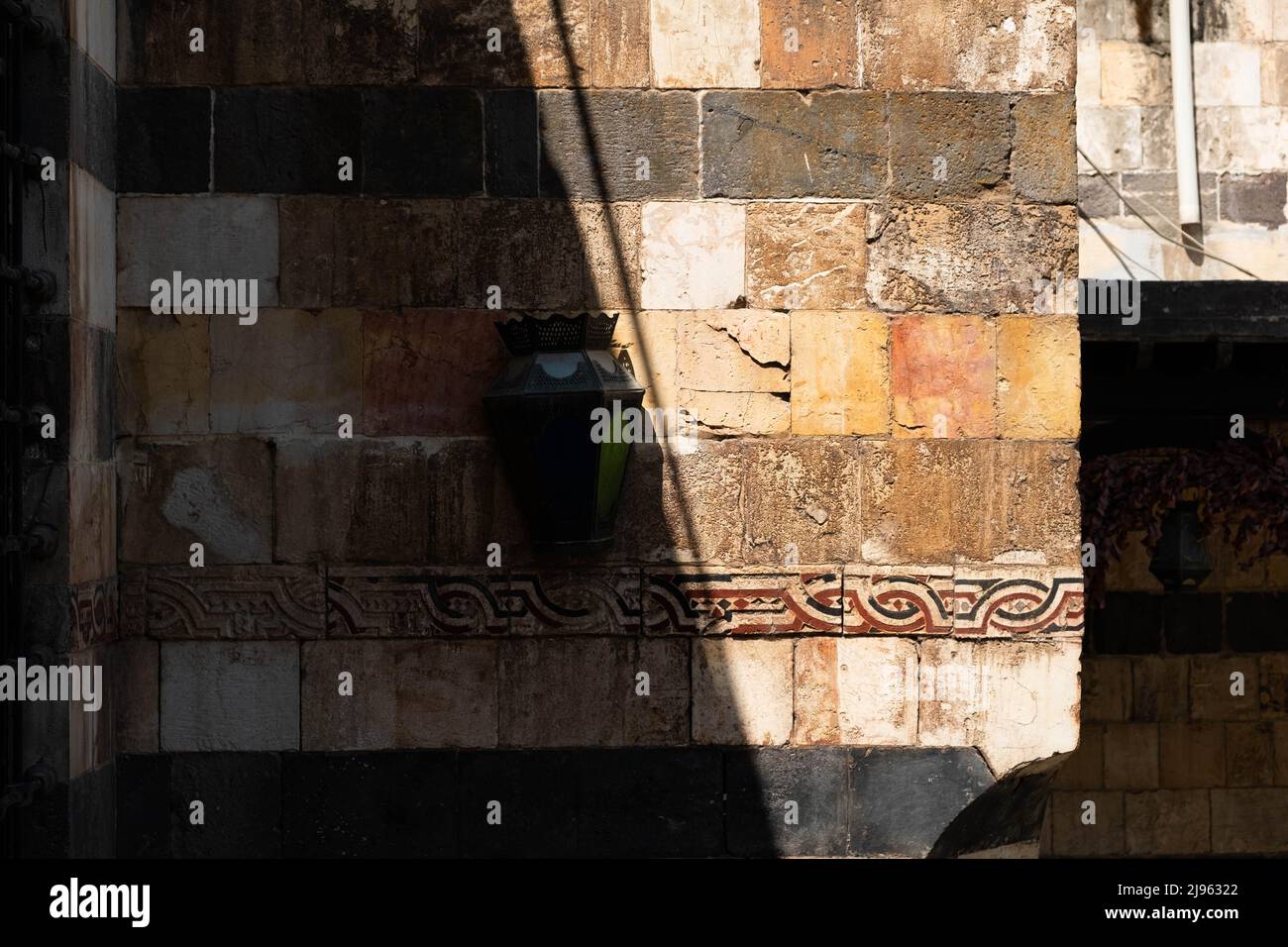 Historical wall detail of Al Azem Palace of Damascus, Syria Stock Photo ...