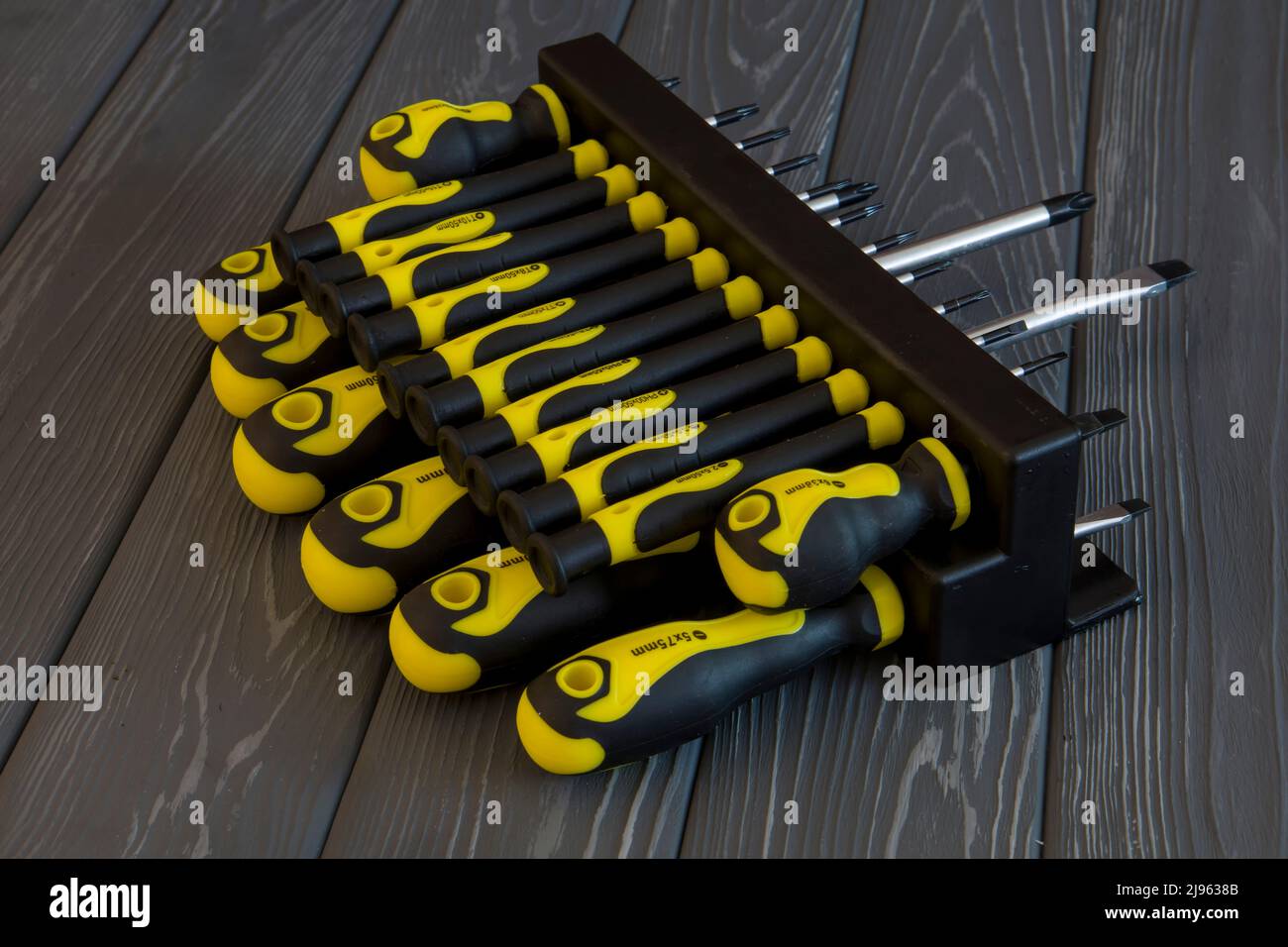 Professional set of tools on the boards Stock Photo - Alamy