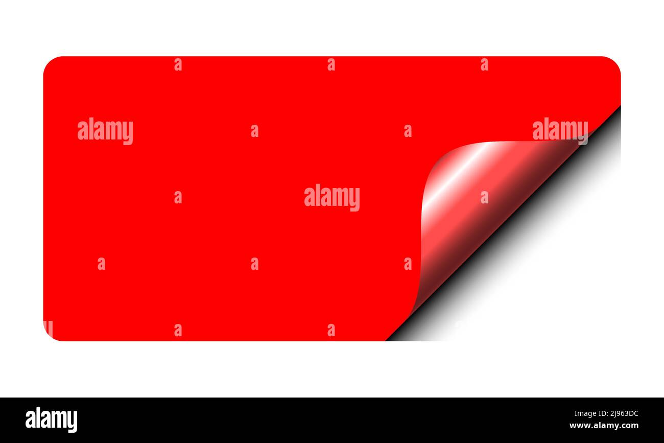 sticker note with curl edge Stock Photo - Alamy