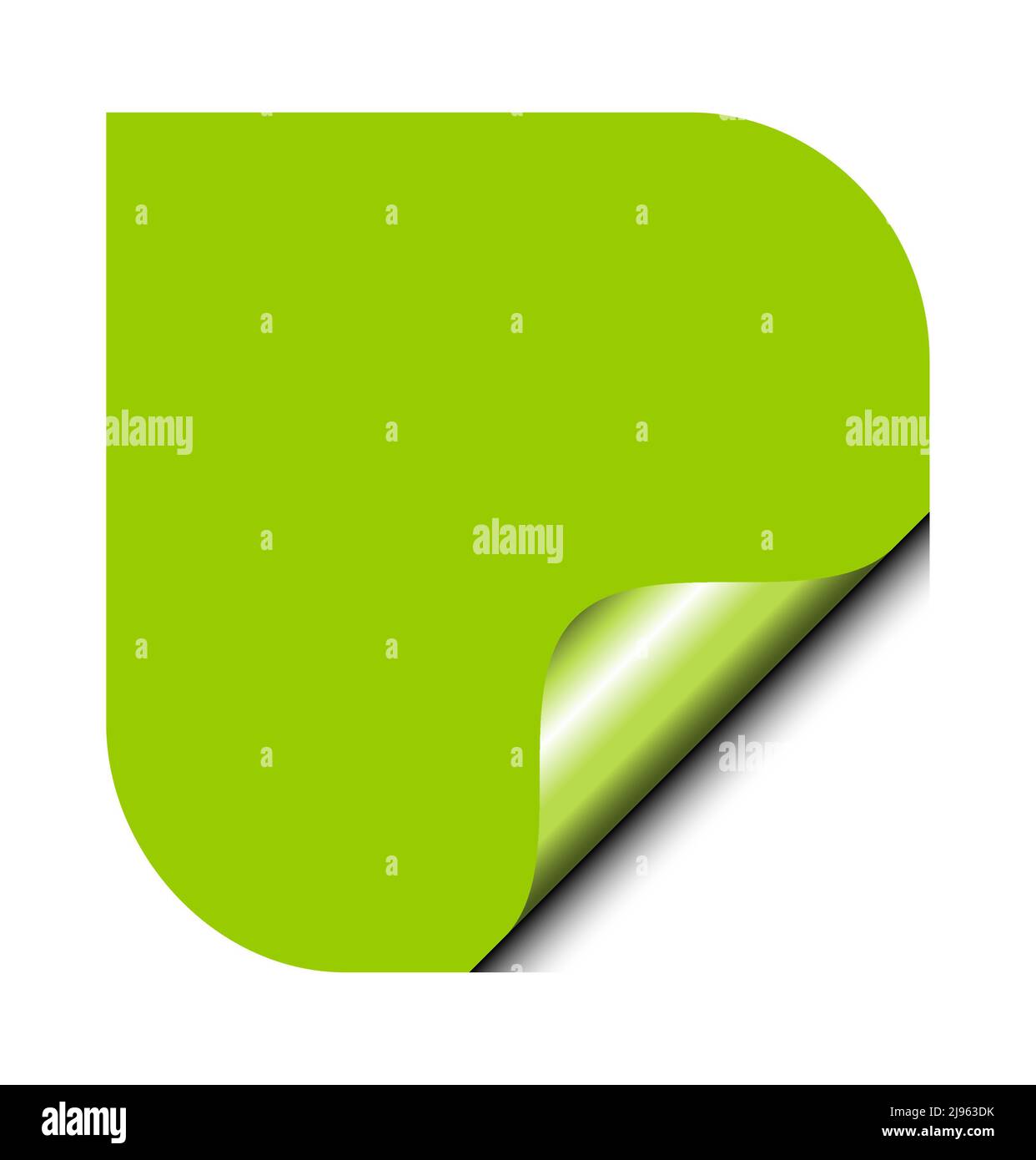 sticker note with curl edge Stock Photo - Alamy