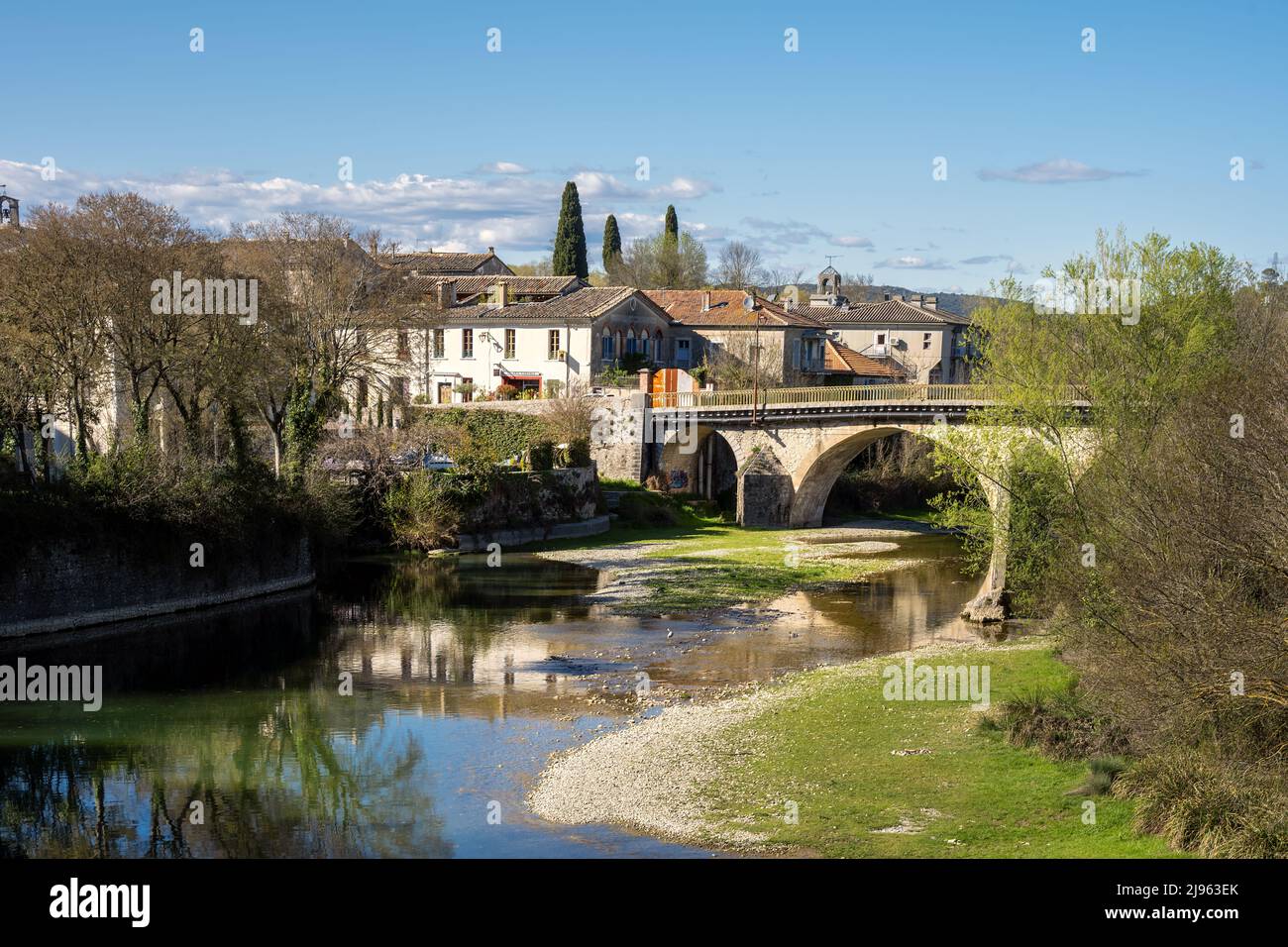 SAUVE, FRANCE - APRIL 5th, 2022: Bridge over the river Virdoule in ...