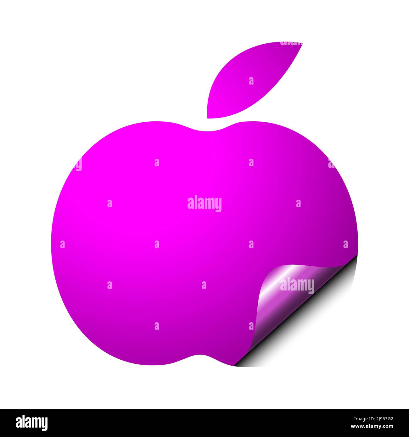 paper note sheet label with turn over edge curl Stock Photo - Alamy