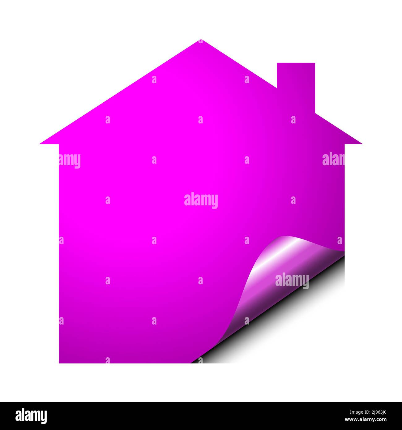 paper note sheet label with turn over edge curl Stock Photo - Alamy