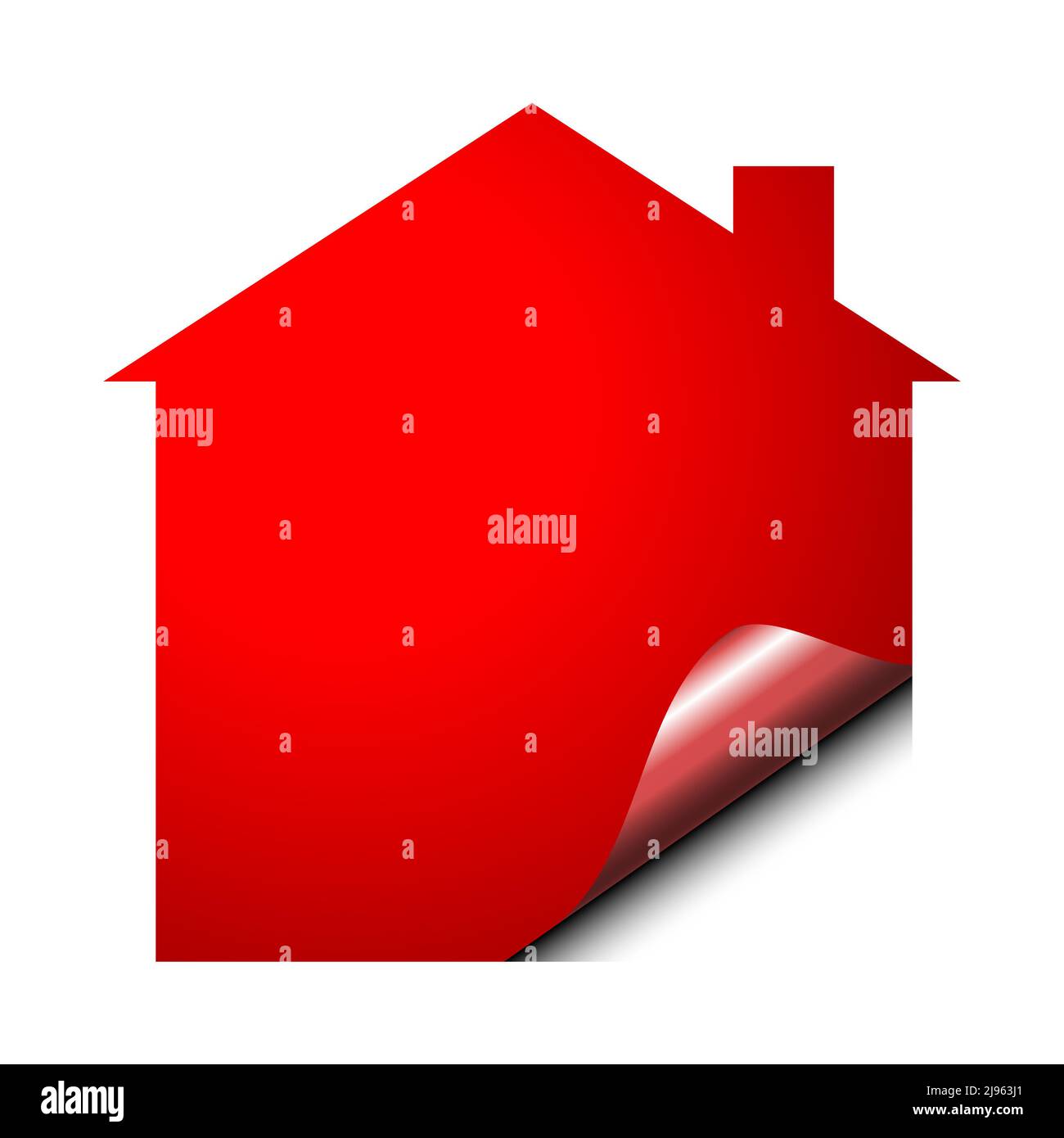 paper note sheet label with turn over edge curl Stock Photo - Alamy