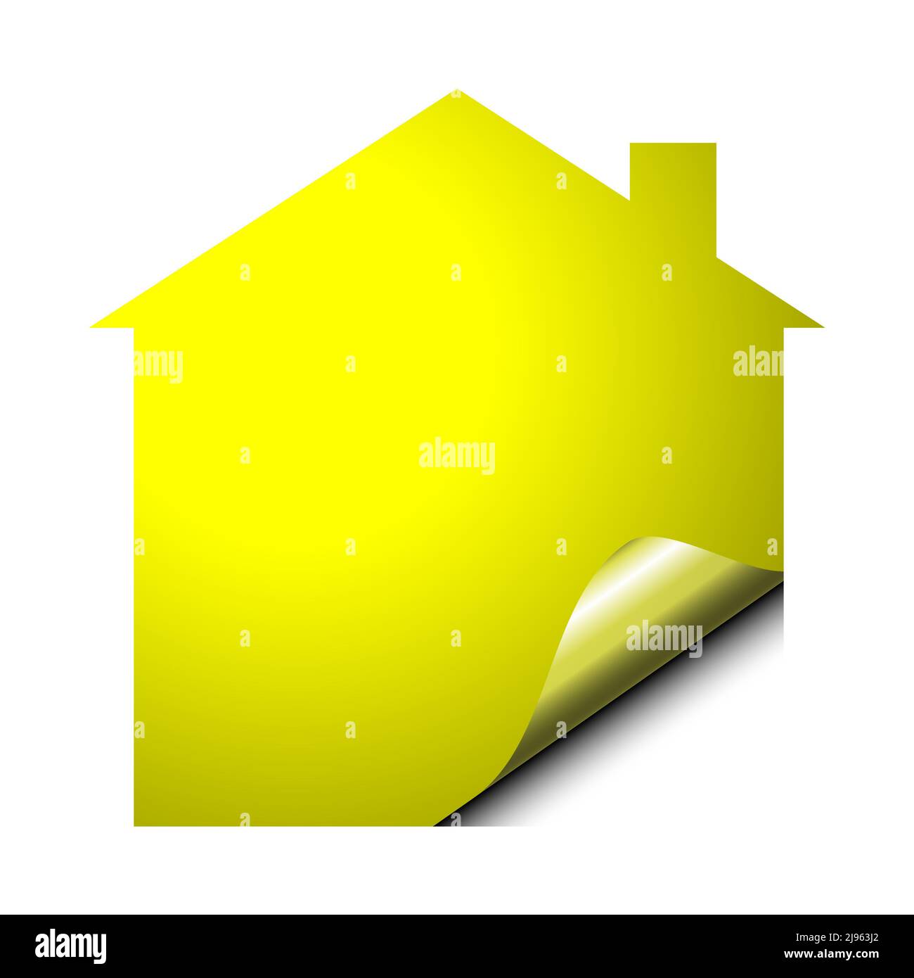 paper note sheet label with turn over edge curl Stock Photo - Alamy