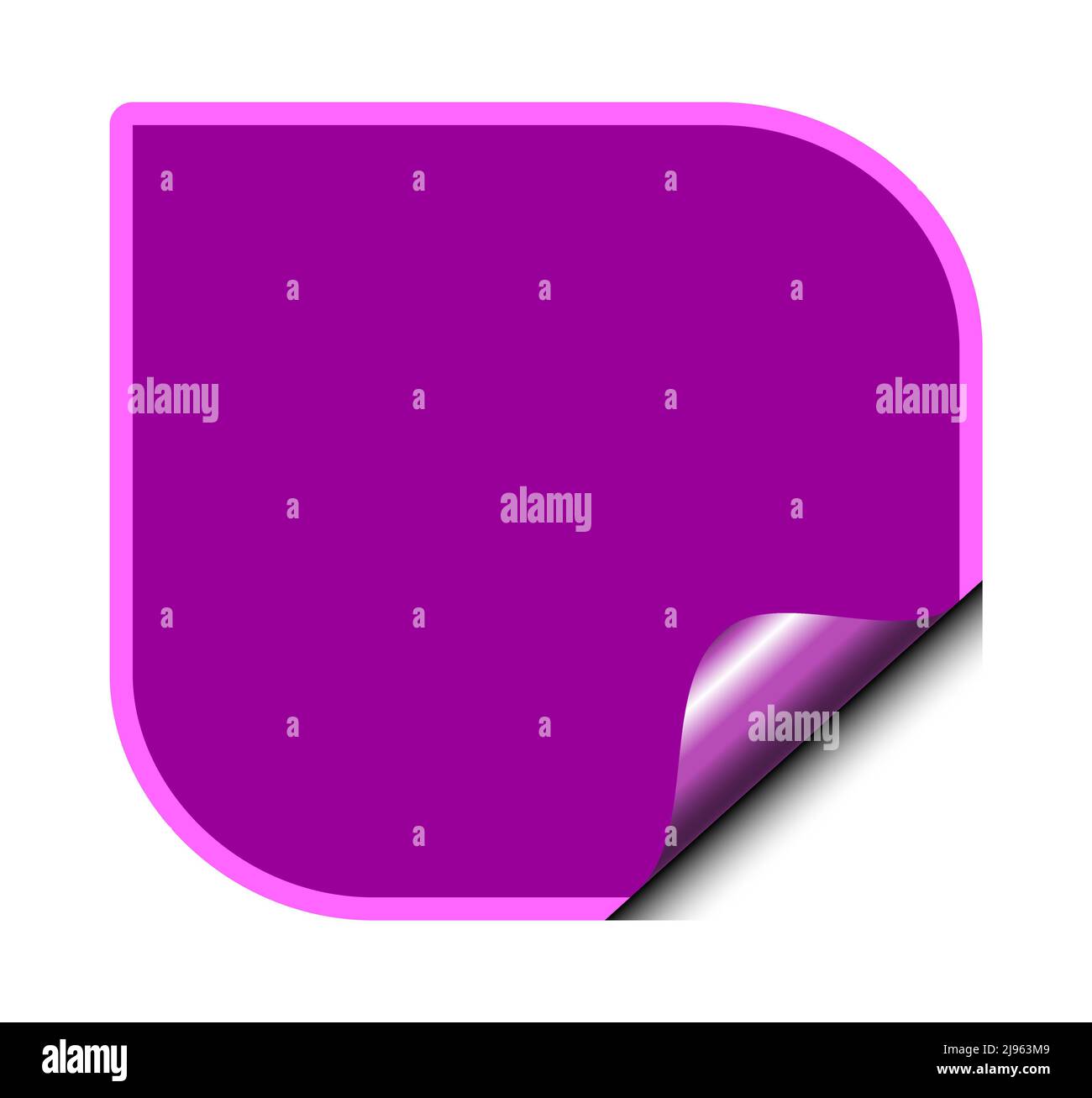 paper note sheet label with turn over edge curl Stock Photo - Alamy