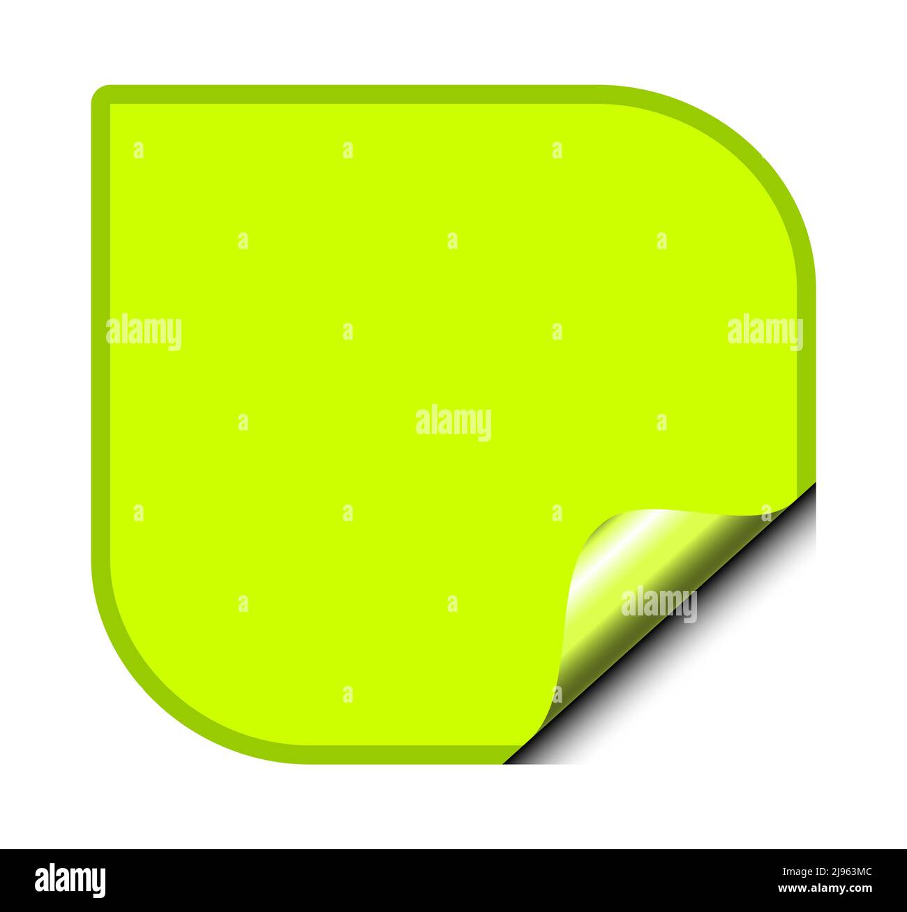 paper note sheet label with turn over edge curl Stock Photo - Alamy