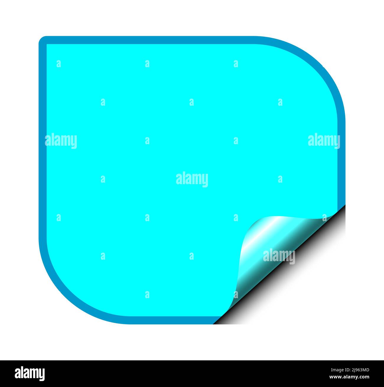 paper note sheet label with turn over edge curl Stock Photo - Alamy