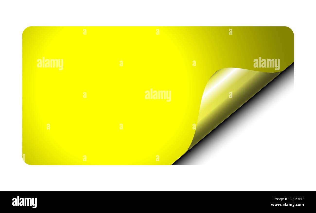 paper note sheet label with turn over edge curl Stock Photo - Alamy