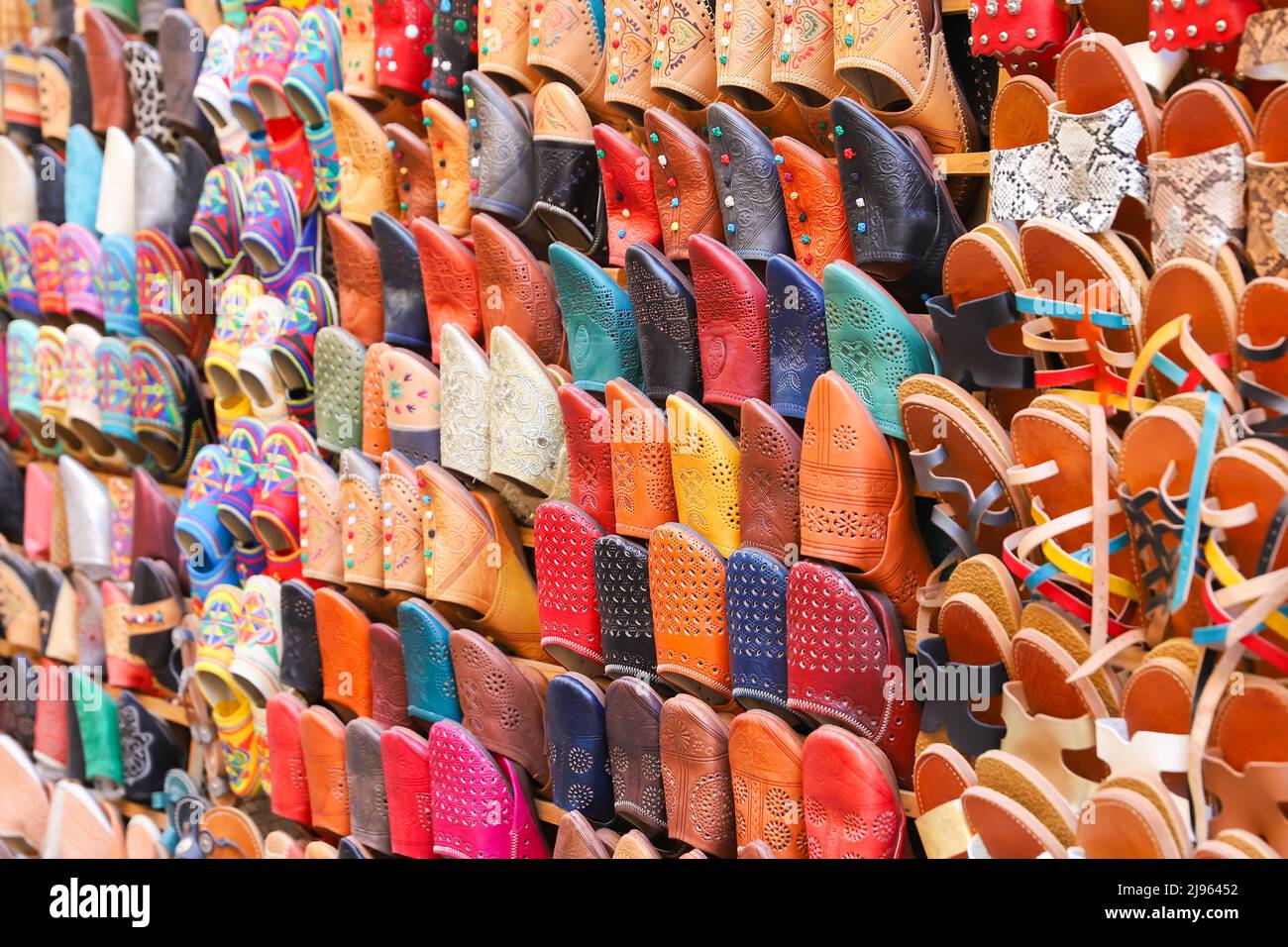 Colorful Traditional Slippers in Fez City, Morocco Stock Photo - Alamy