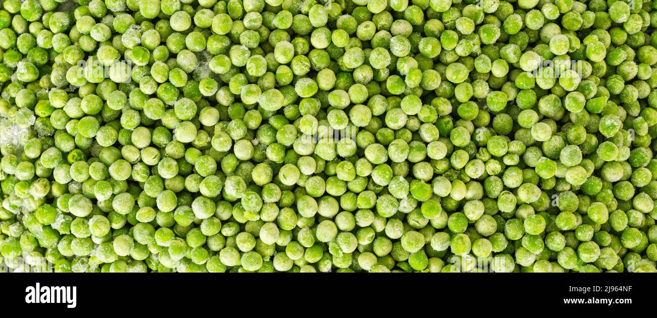 Frozen green peas close up from above. Fresh raw vegetable food ...