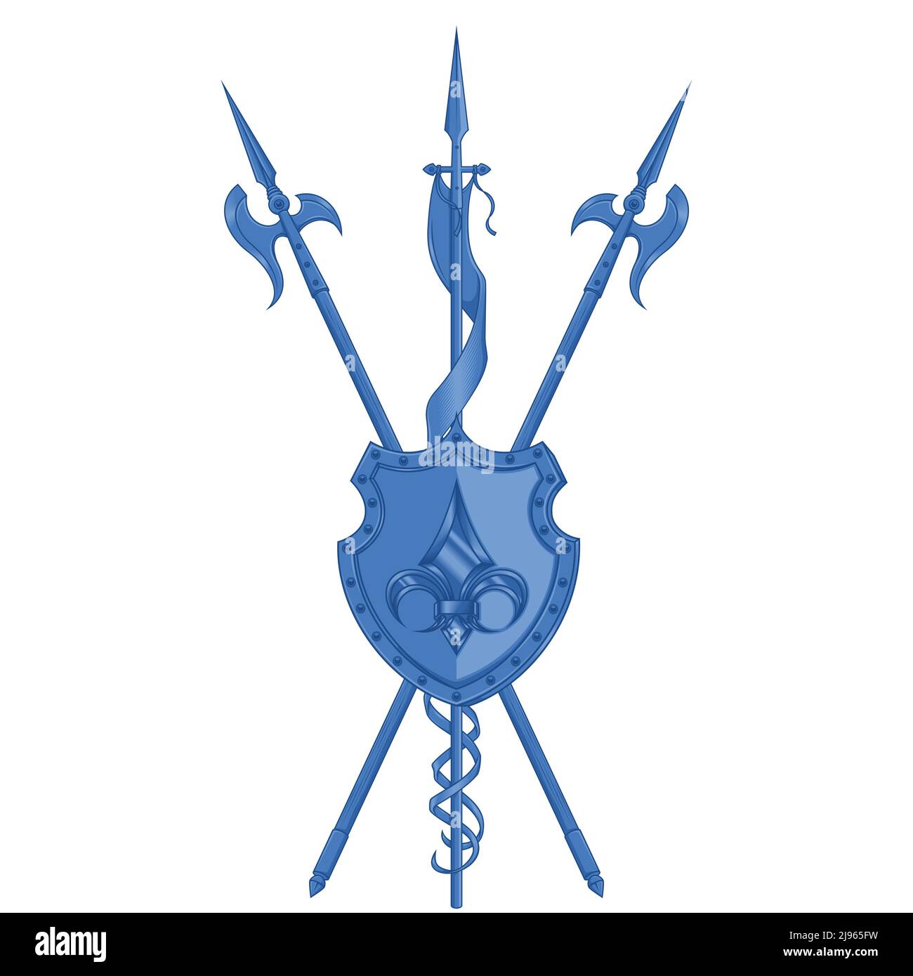 Middle ages heraldry shield vector design, coat of arms with fleur de ...