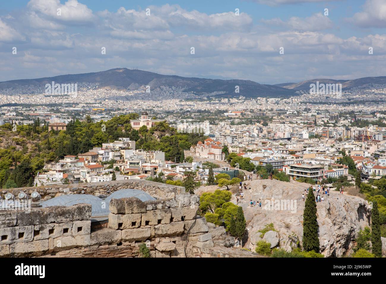 Athens-Greece, September 13, 2015 cityscape of Athens taken from the ...