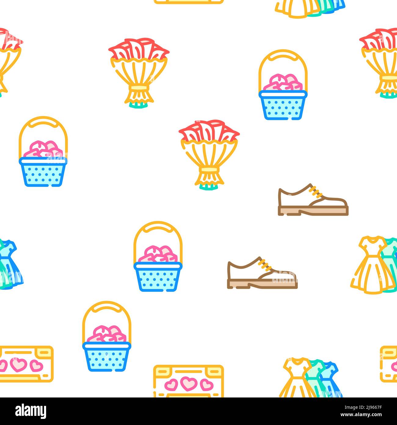 Bridal Shop Fashion Boutique Icons Set Vector Stock Vector Image & Art ...