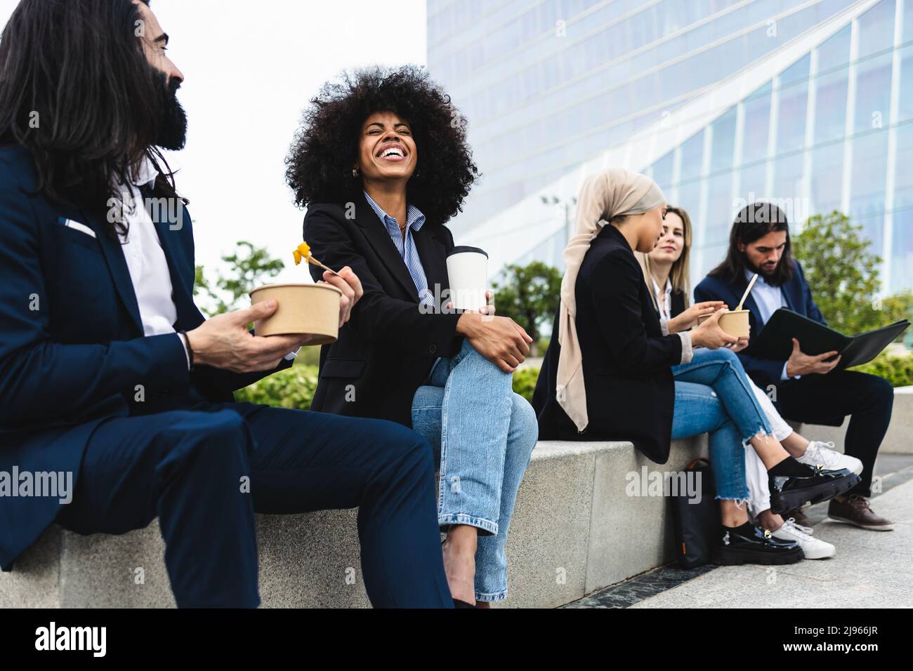 Employees lunch break hi-res stock photography and images - Alamy