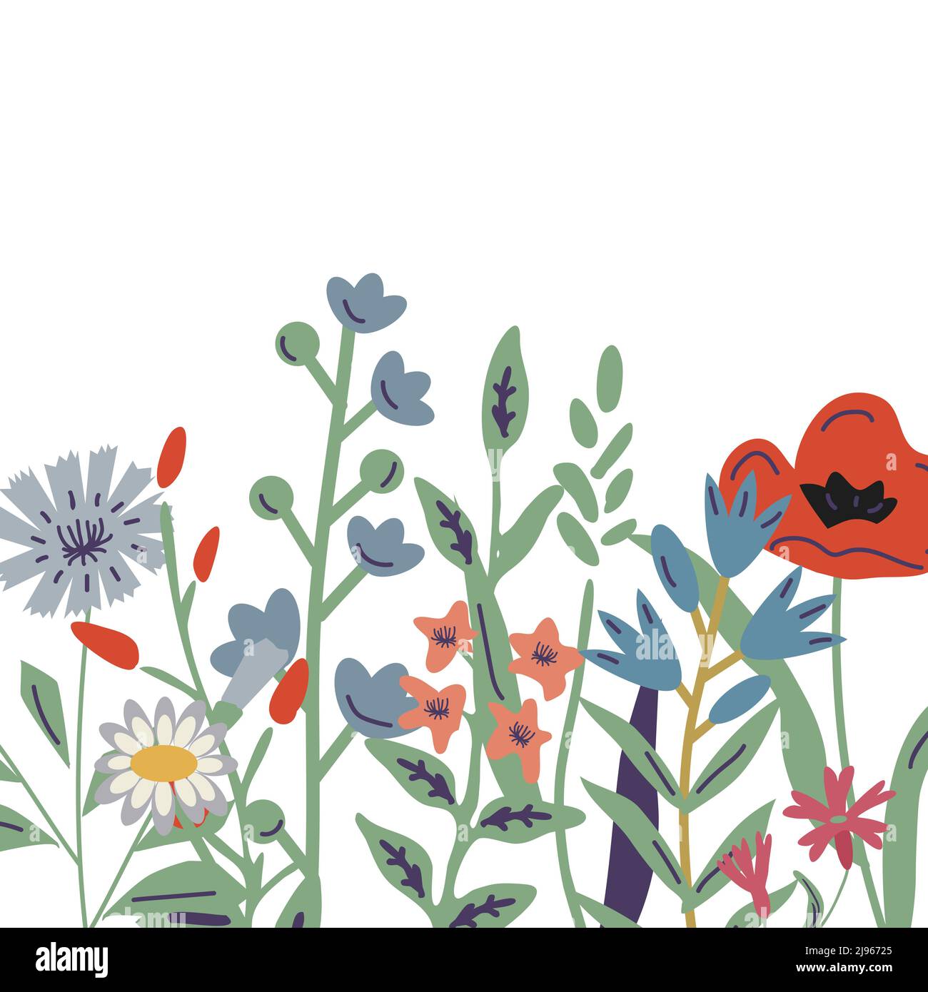 Floral vector square simple background Stock Vector Image & Art - Alamy