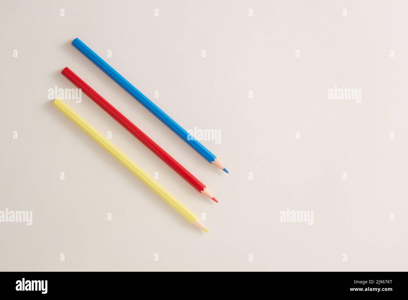 High Resolution Isolated Primary Hues Color Pencils Stock Photo - Alamy