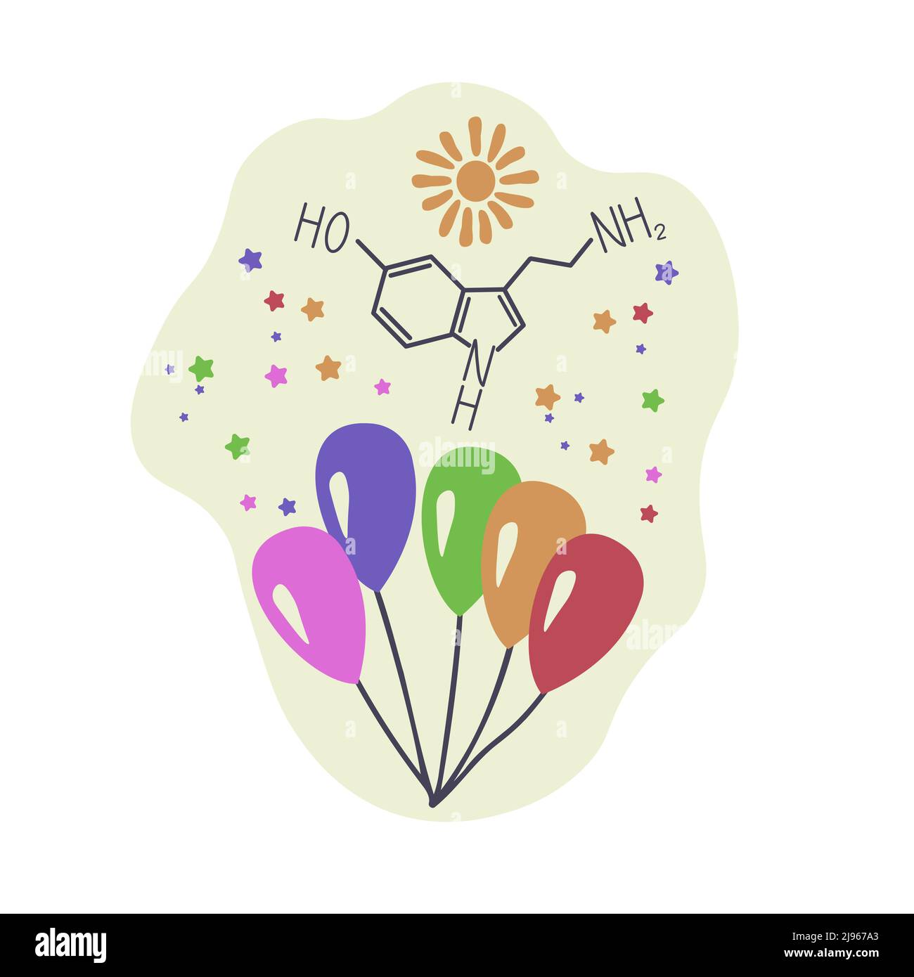 Serotonin molecule simple vector illustration Stock Vector Image & Art ...