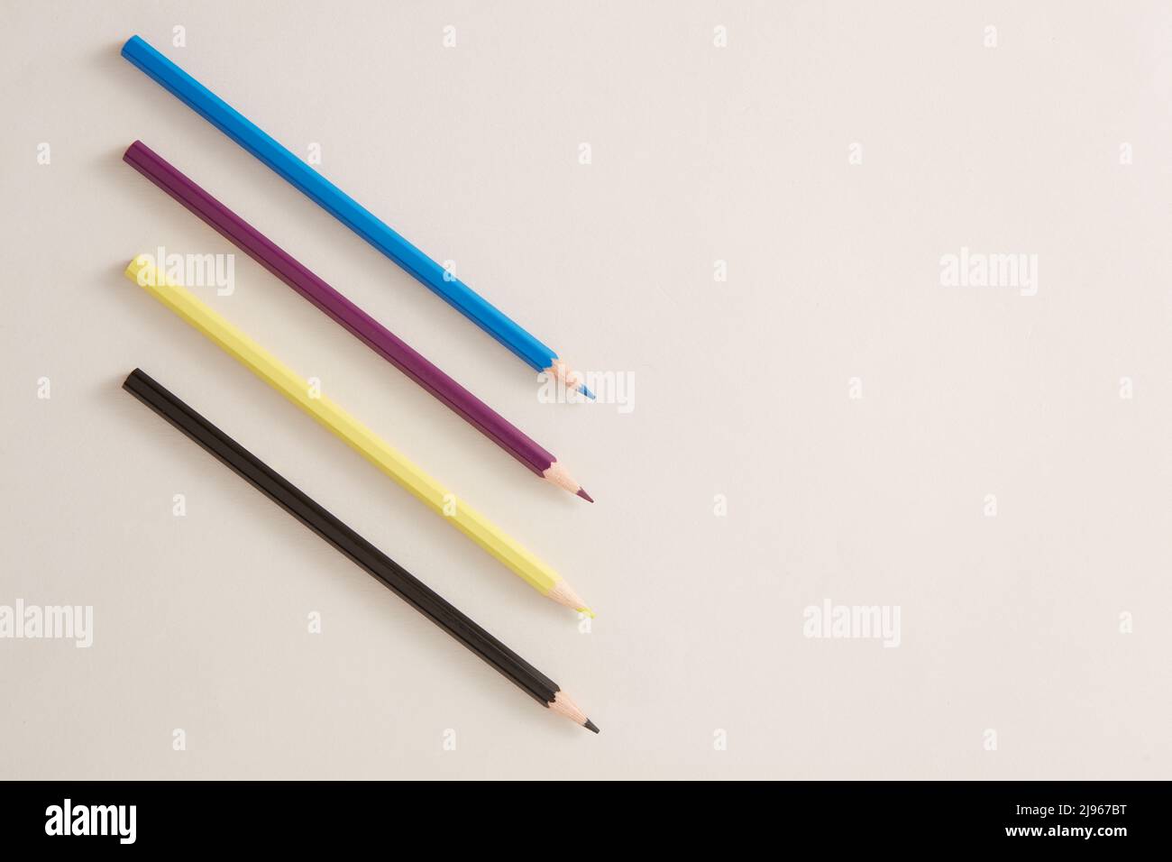 High Resolution Isolated Primary Hues Color Pencils Stock Photo - Alamy