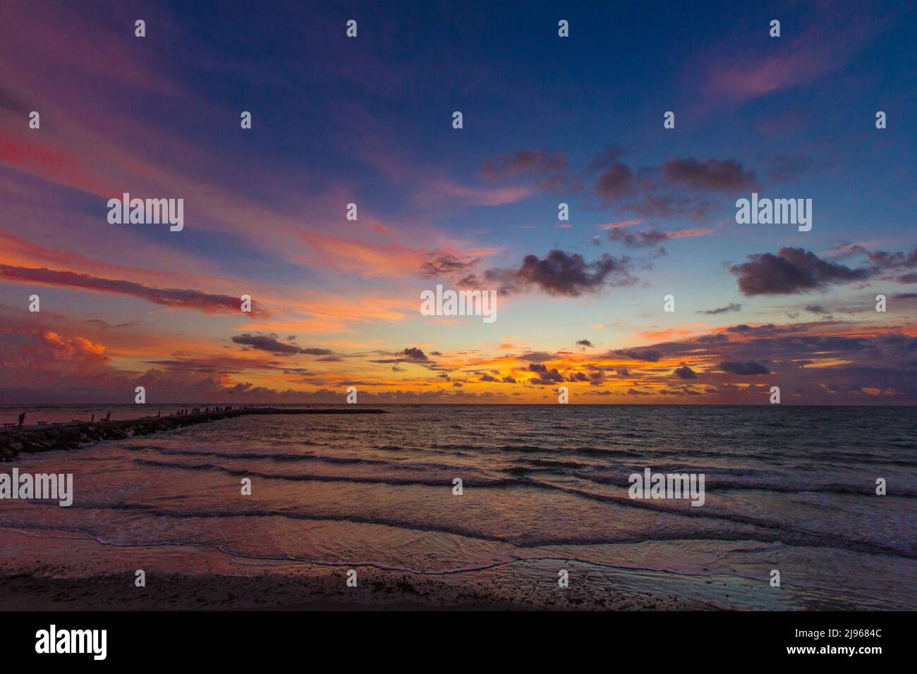 Colorful Sunrise at Jetty Park, Fort Pierce, Florida Stock Photo - Alamy