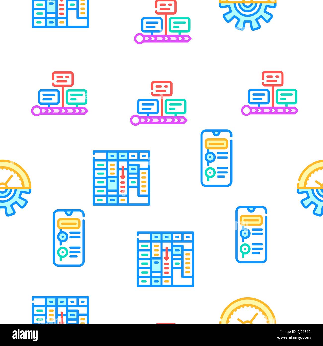 Time Management And Planning Icons Set Vector Stock Vector Image & Art ...