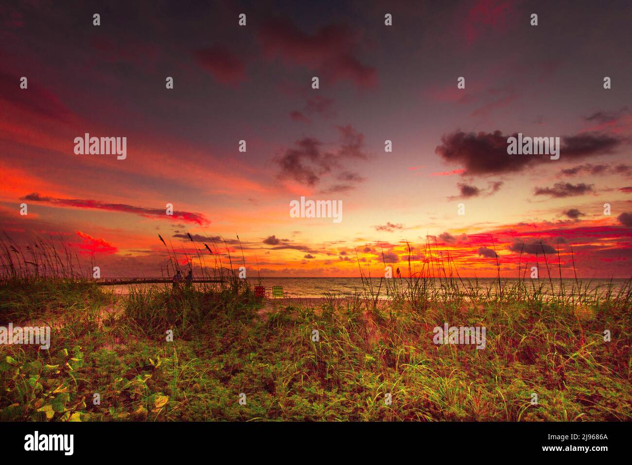 Colorful Sunrise at Jetty Park, Fort Pierce, Florida Stock Photo - Alamy