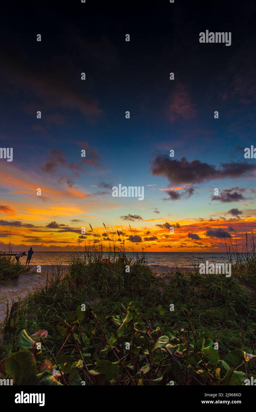 Colorful Sunrise at Jetty Park, Fort Pierce, Florida Stock Photo - Alamy
