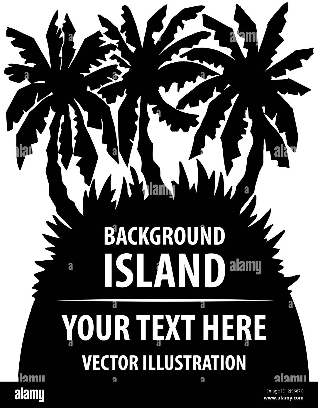 Summer background coconut trees sea Black and White Stock Photos ...