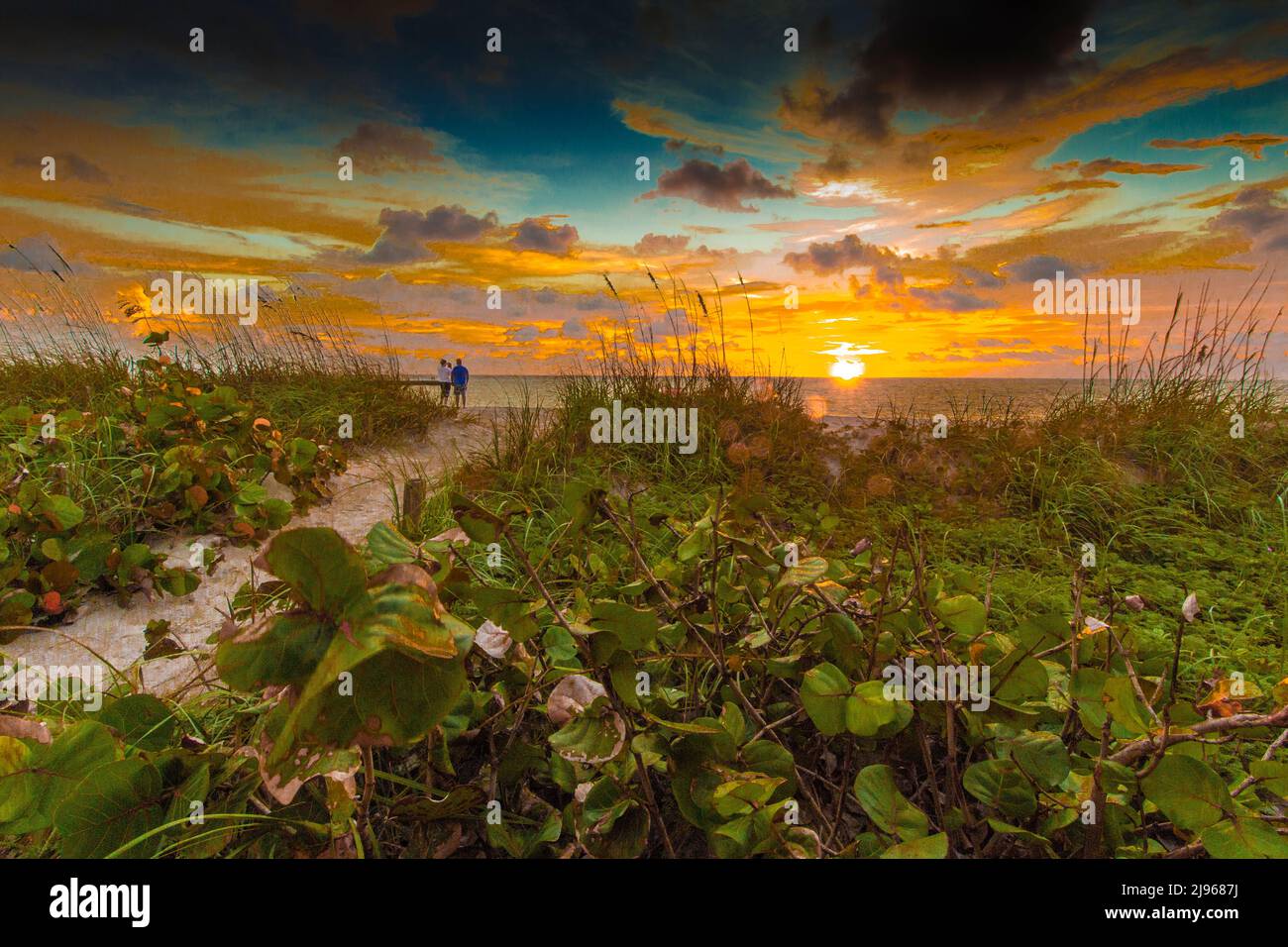 Colorful Sunrise at Jetty Park, Fort Pierce, Florida Stock Photo - Alamy