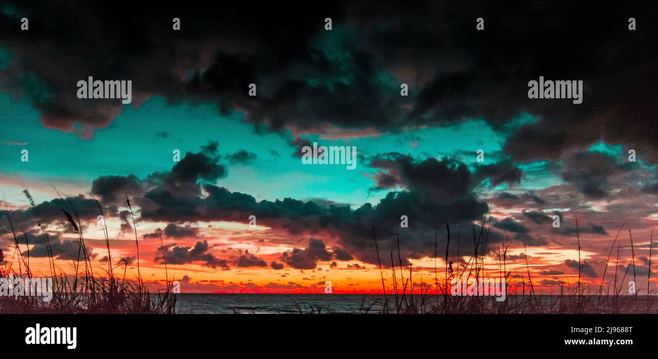 Colorful Sunrise at Jetty Park, Fort Pierce, Florida Stock Photo - Alamy