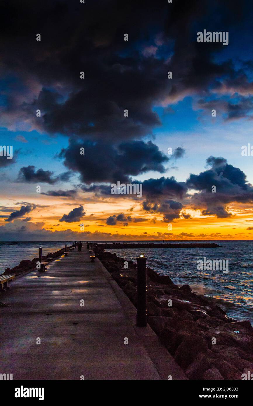 Colorful Sunrise at Jetty Park, Fort Pierce, Florida Stock Photo - Alamy