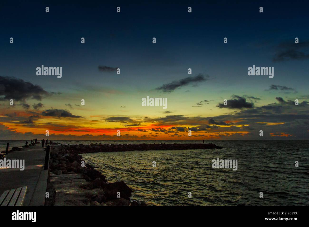 Colorful Sunrise at Jetty Park, Fort Pierce, Florida Stock Photo - Alamy