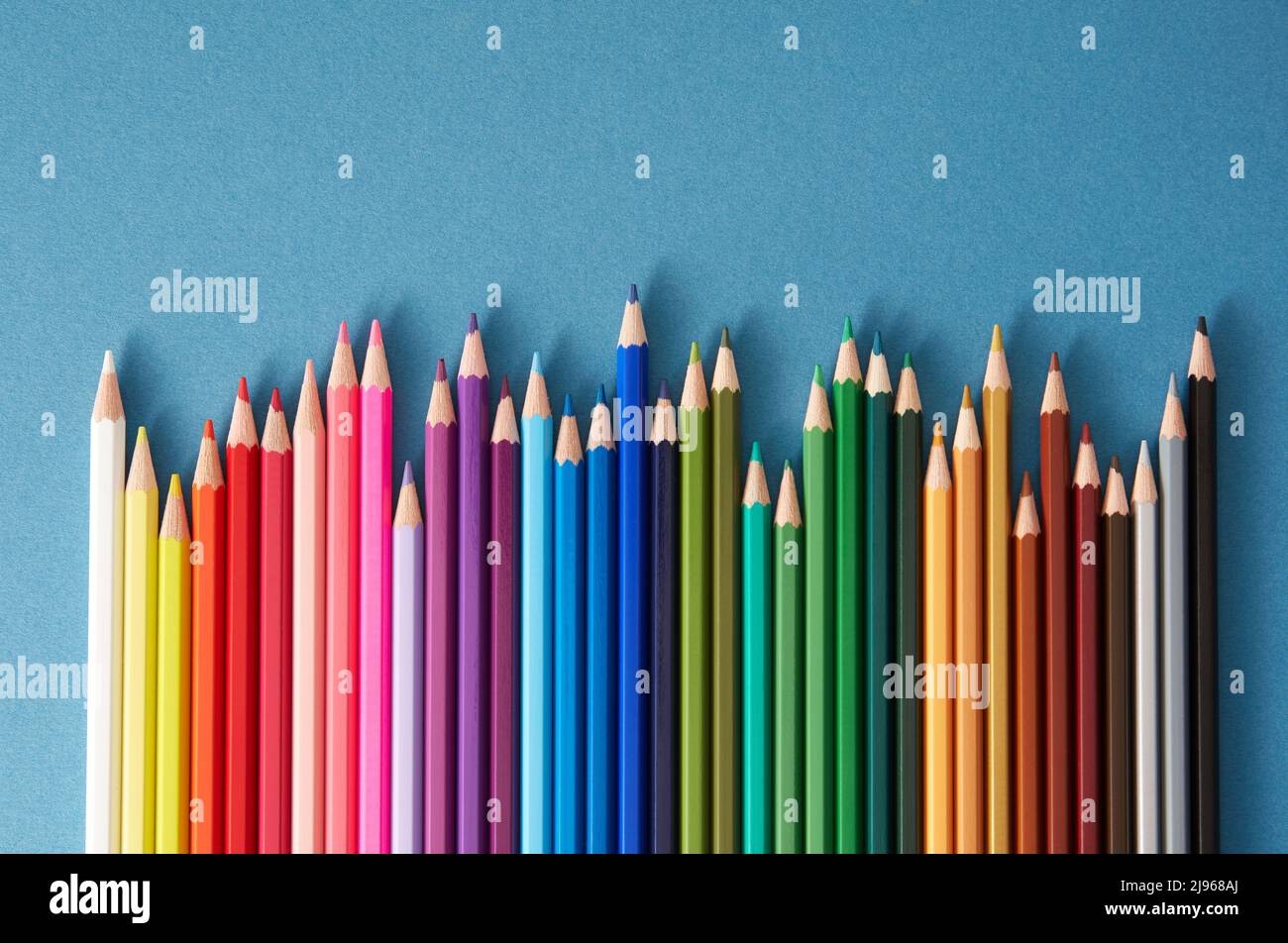 Large blue pencils hi-res stock photography and images - Alamy