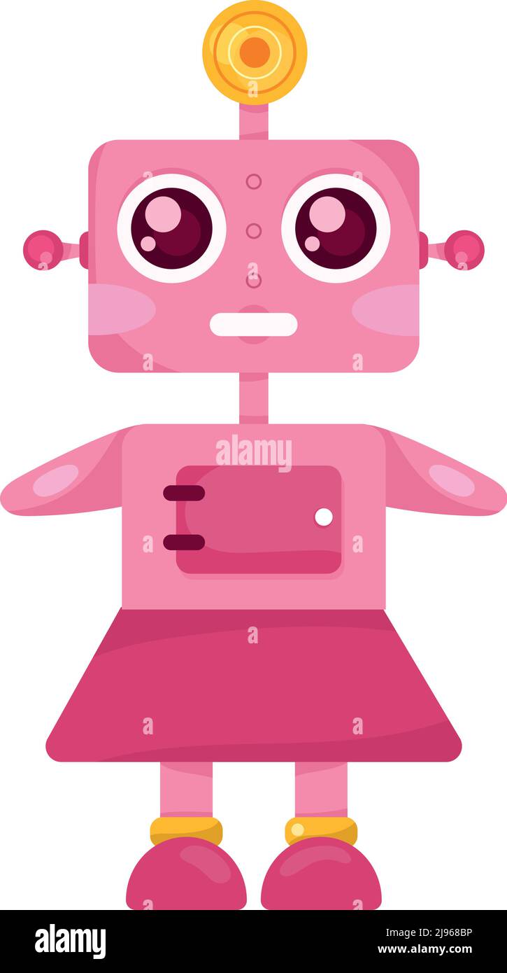pink female robot future icon Stock Vector Image & Art - Alamy