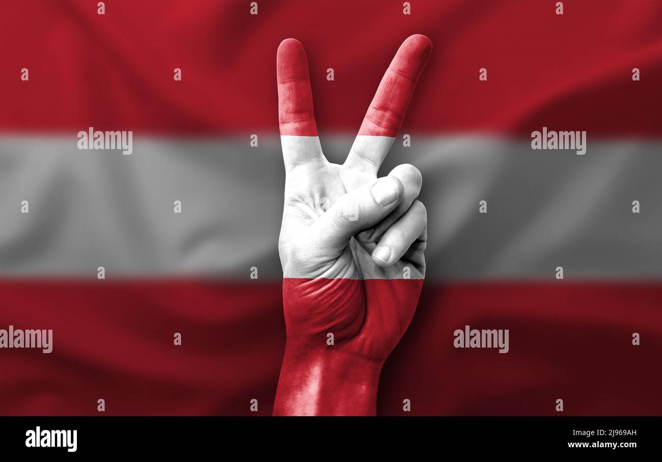 Gesture victory flag hi-res stock photography and images - Alamy