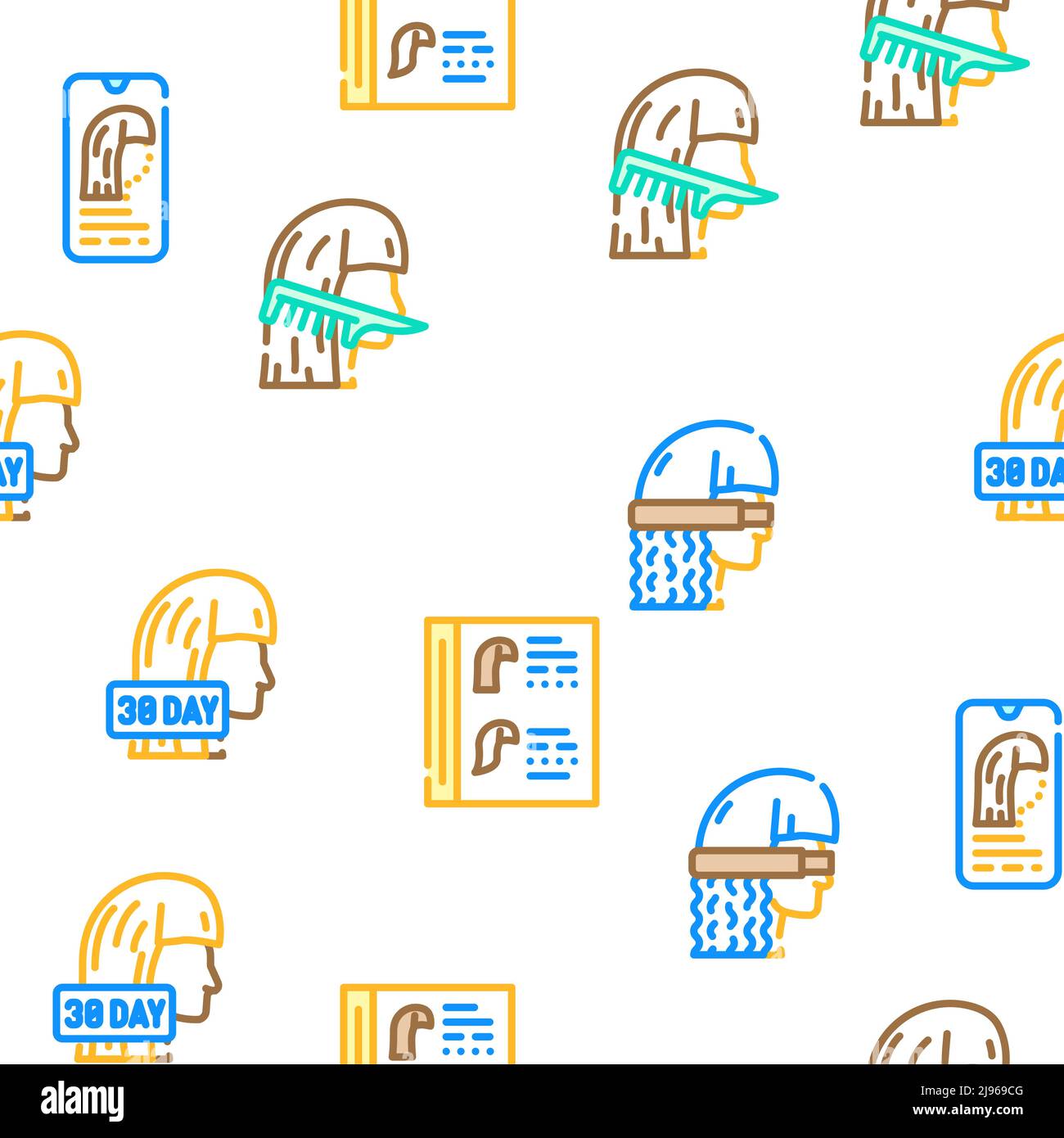 Hair Salon Hairstyle Service Icons Set Vector Stock Vector Image & Art ...