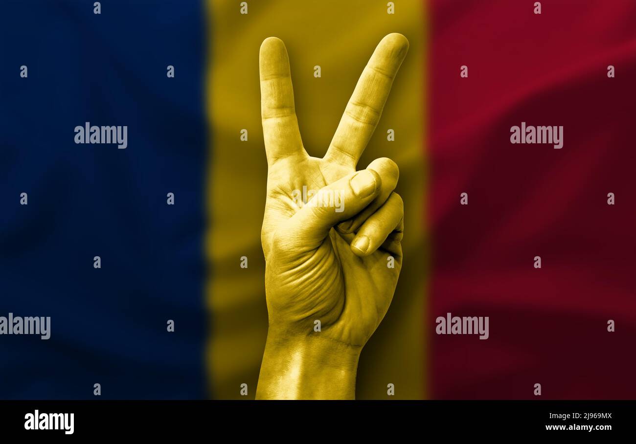 Chad country flag hand hi-res stock photography and images - Alamy
